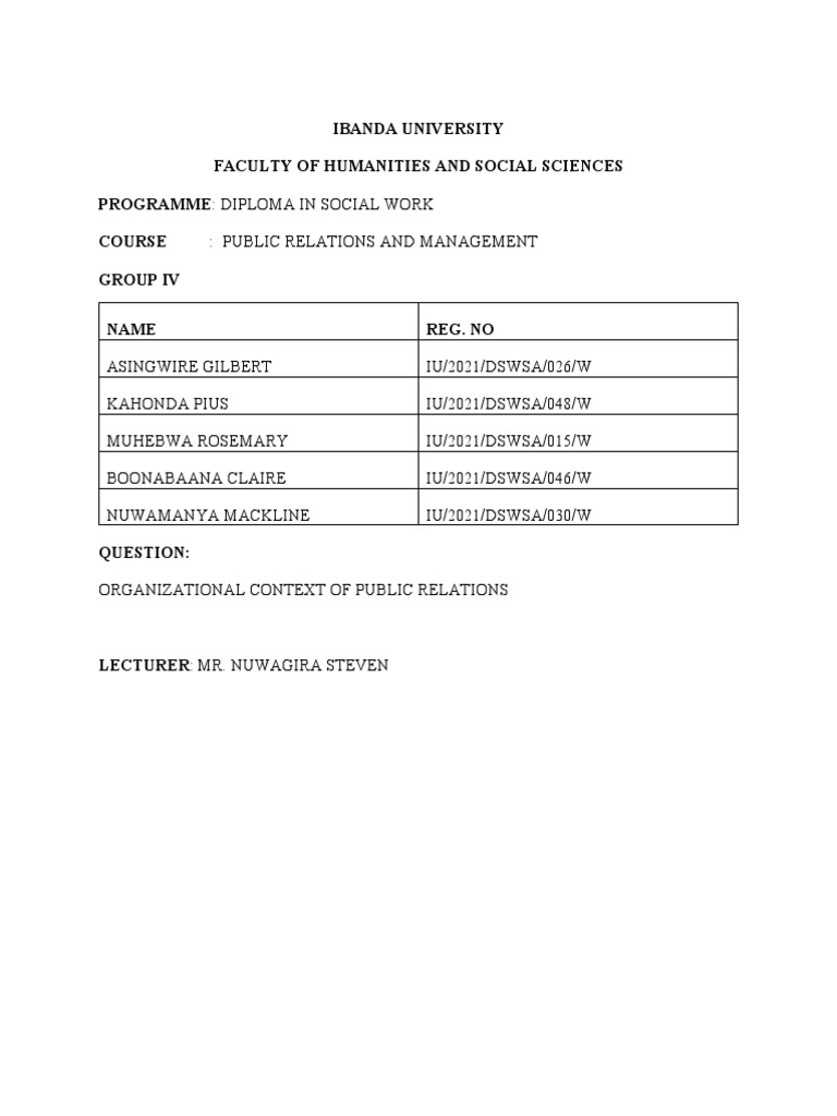 Organizational Context of PR Final | PDF | Public Relations | Reputation