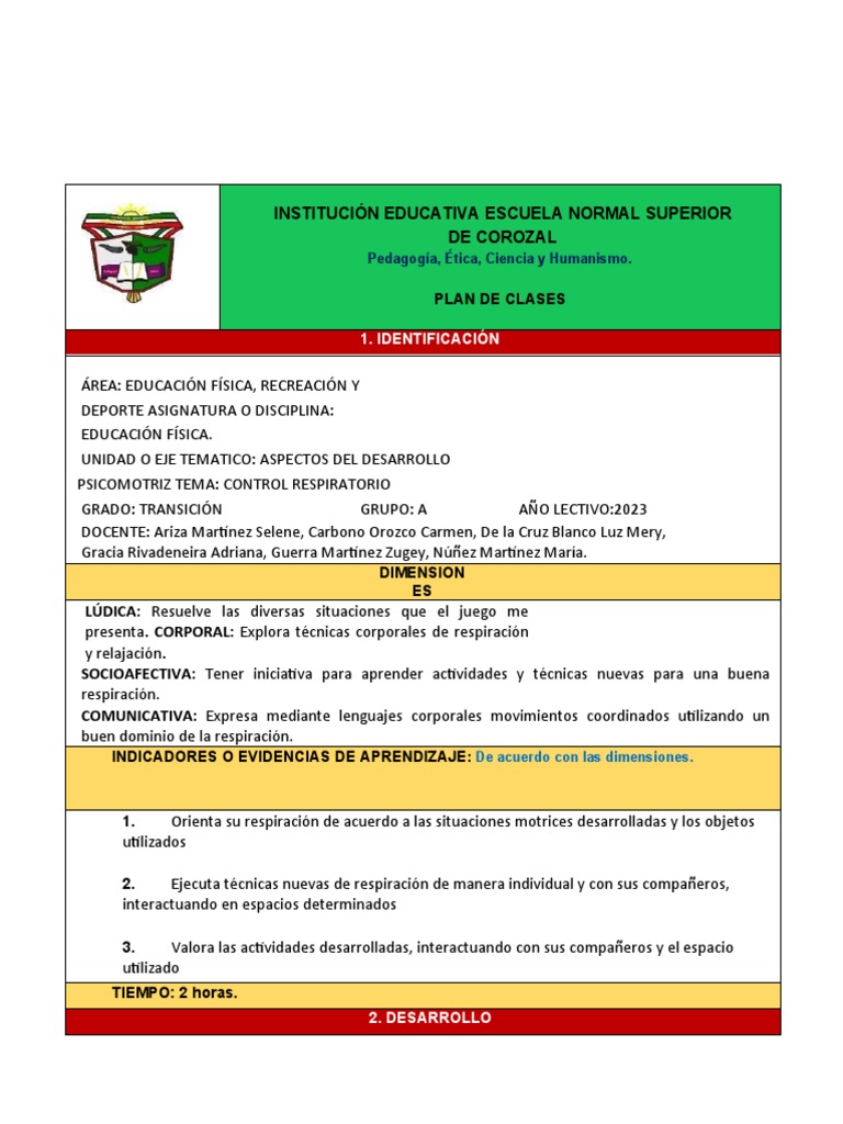 Plan de Física Selene y Carmen | PDF | Respiración | Aprendizaje