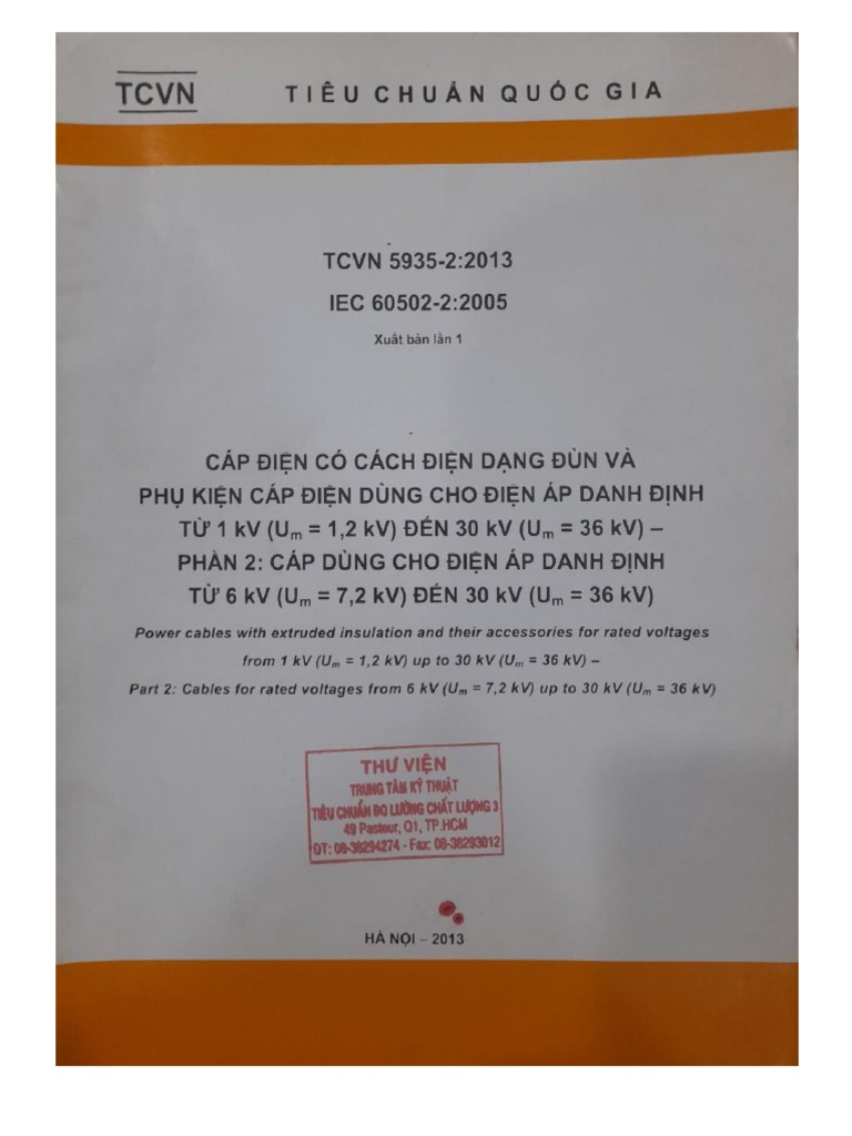 TCVN 5935-2-2013 (IEC 60502-2-2005) - Update T10. 2021 PDF | PDF