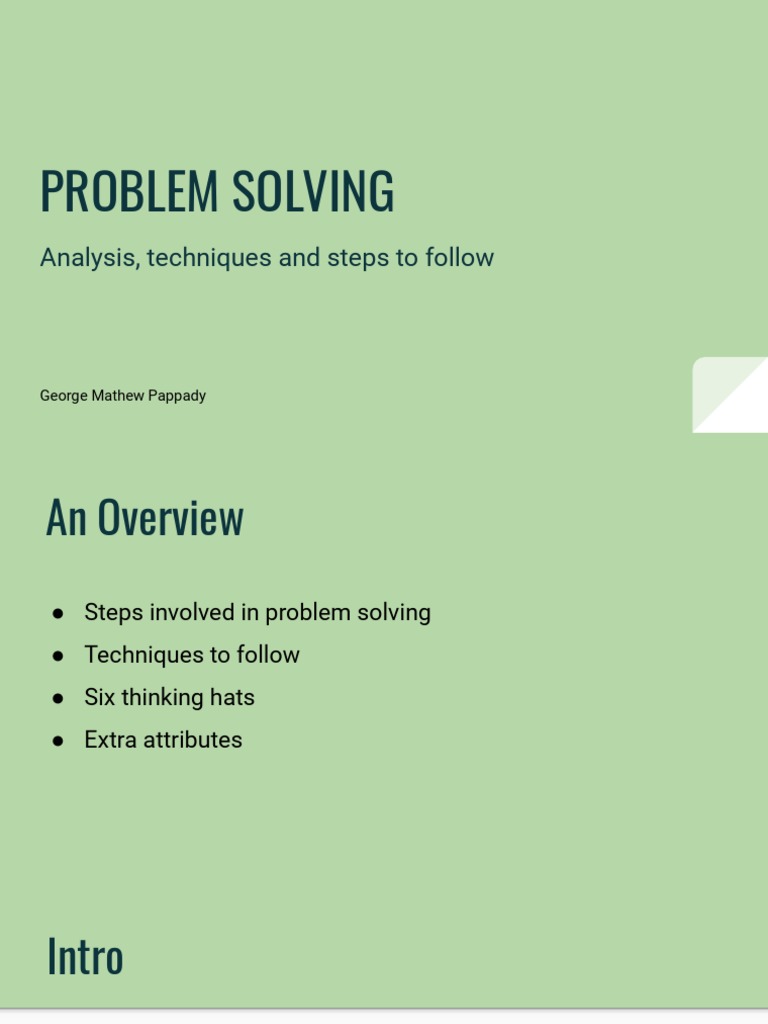 Problem Solving | PDF | Thought | Feeling