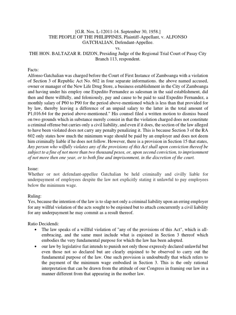 DIGEST - (15) People of The Philippines VS Gatchalian | PDF | Legal ...