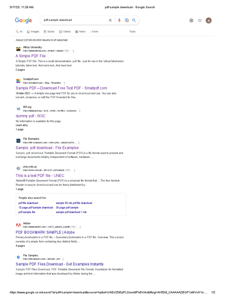 PDF Sample Download - Google Search | PDF | Computing | Software