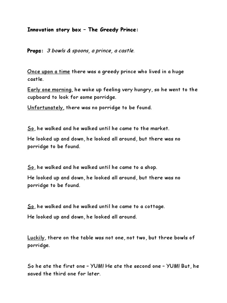 Innovation - The Greedy Prince | PDF