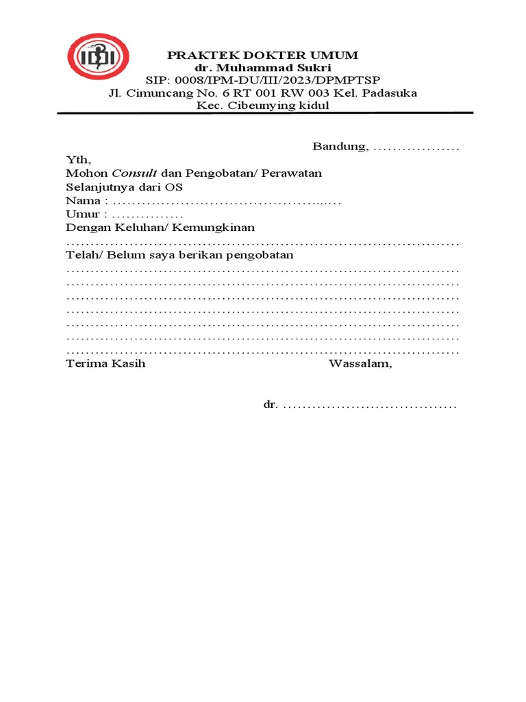 Contoh Surat Rujukan | PDF | Kesehatan Holistik | Komputer