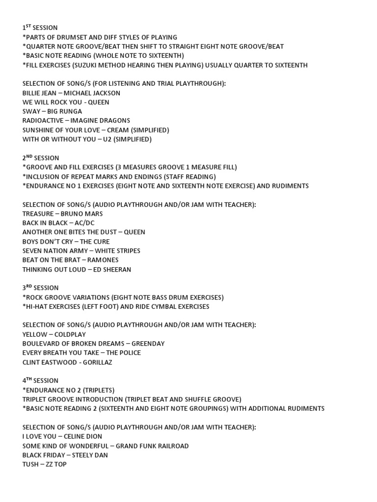 Drum Curriculum | Download Free PDF | Drum Kit