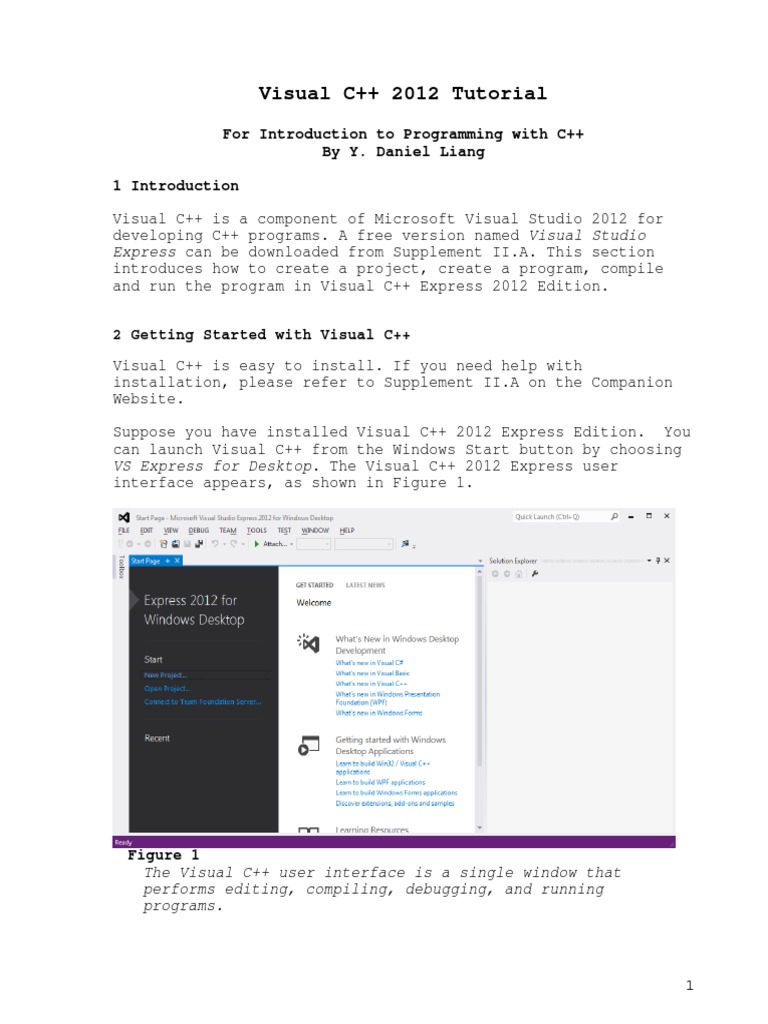 Visual C 2012 Tutorial For Introduction PDF | PDF | C++ | Microsoft Windows Visual C 2012 Tutorial For Introduction PDF | PDF | C++ | Microsoft Windows