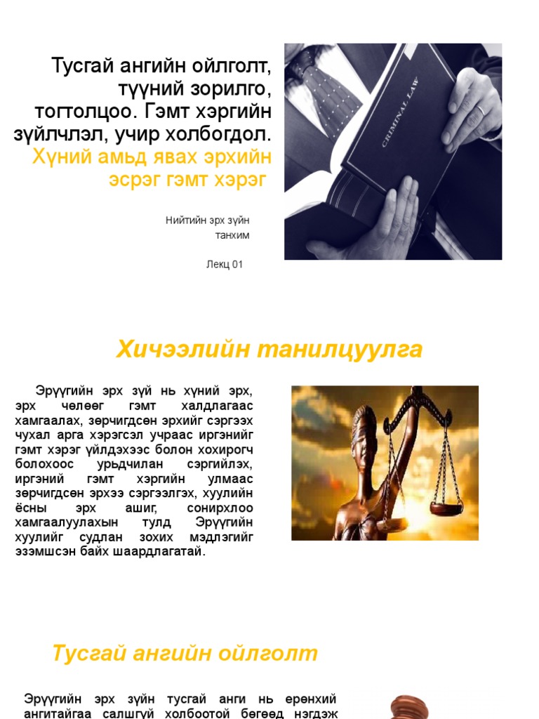Эрүүгийн эрх зүйн тусгай анги 123 лекц Pdf