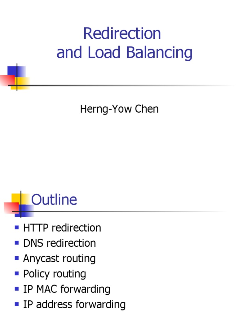 Redirection And Load Balancing Pdf Proxy Server Hypertext Transfer Protocol