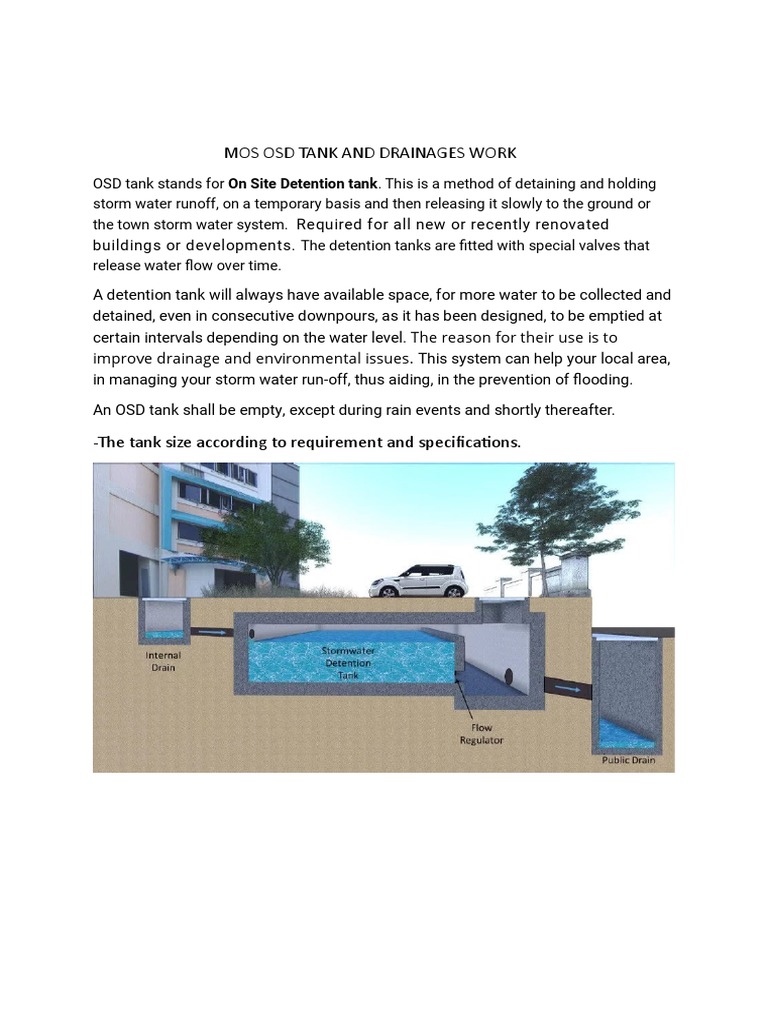 Mos Osd Tank and Drainages Work | PDF