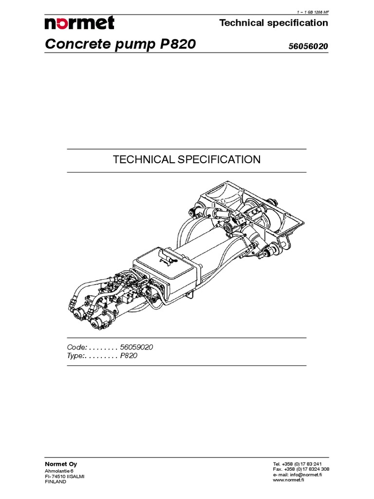 6 - 1 - Schwing P820 Technical Information | PDF | Pump | Concrete