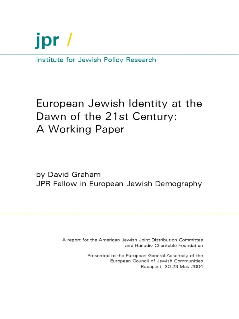 European Jewish Identity at The Dawn of The 21 Century PDF | Download ...