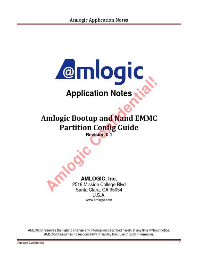 Amlogic Bootup and Nand EMMC Partition Config Guide v0.1 PDF | PDF ...