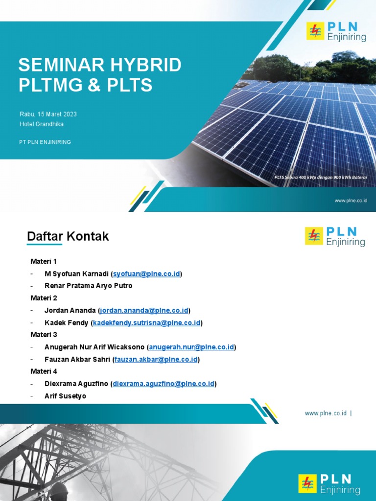 Seminar Hibrid PLTMG & PLTS | PDF