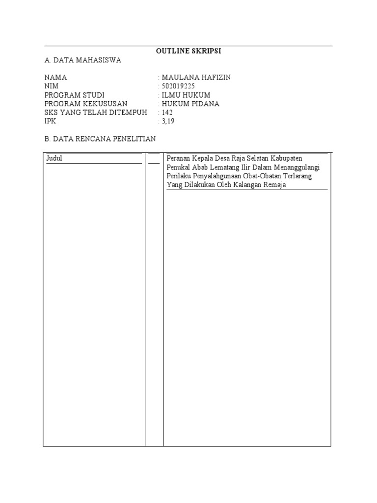 Outline Skripsi | PDF