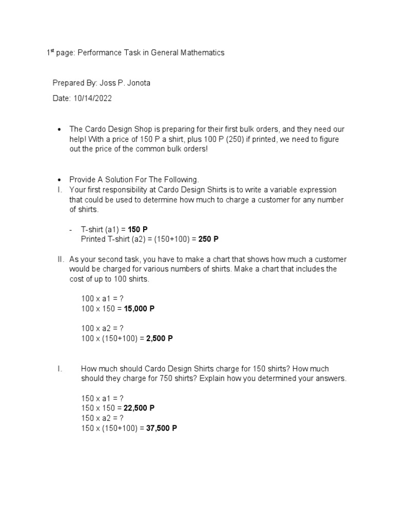 Jonota, Joss P. 11-st - Sebastian 1st Performance Task in Genmath | PDF ...