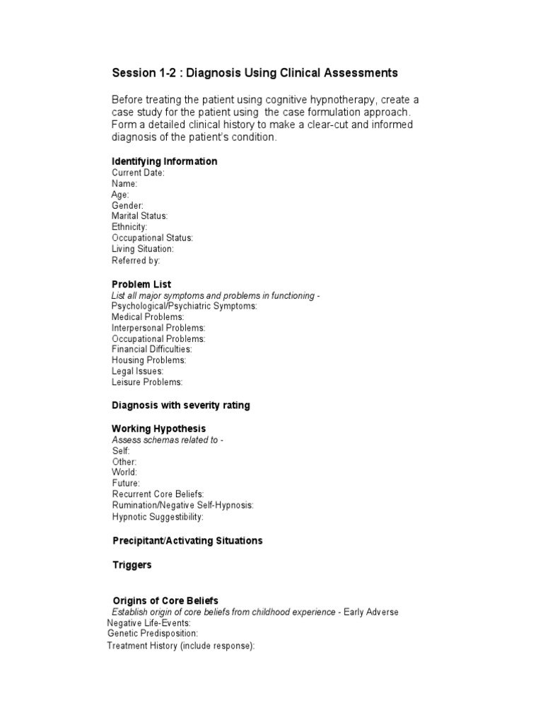 CHT Sessions | PDF | Cognitive Behavioral Therapy | Psychotherapy