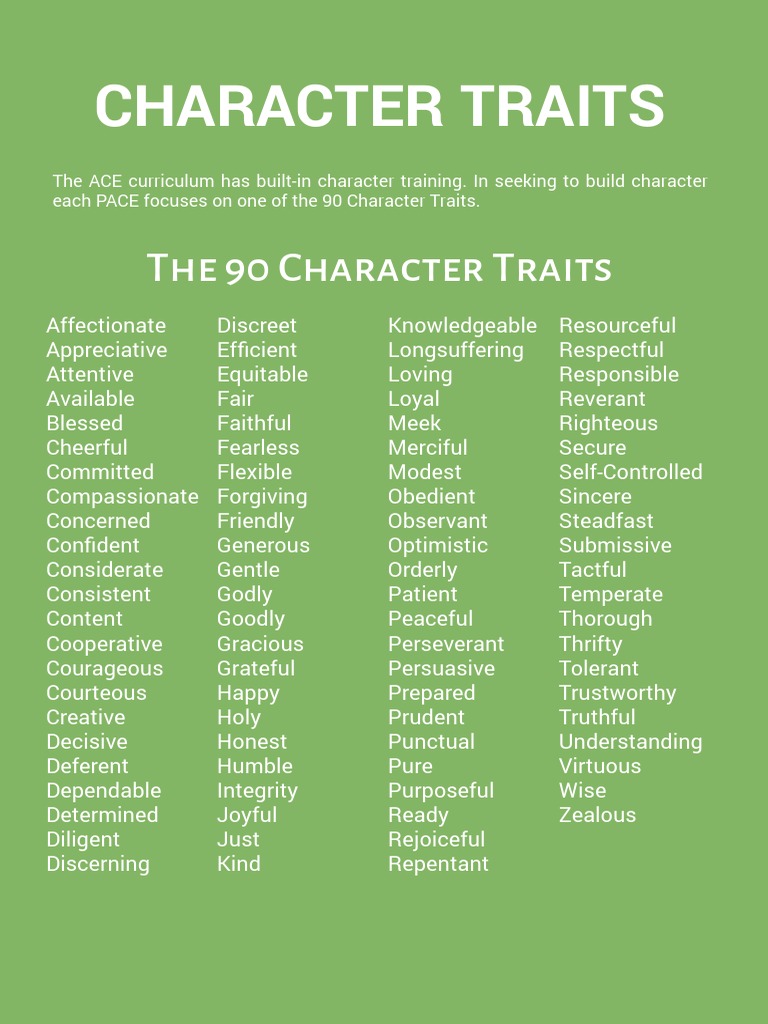 Character Traits | PDF