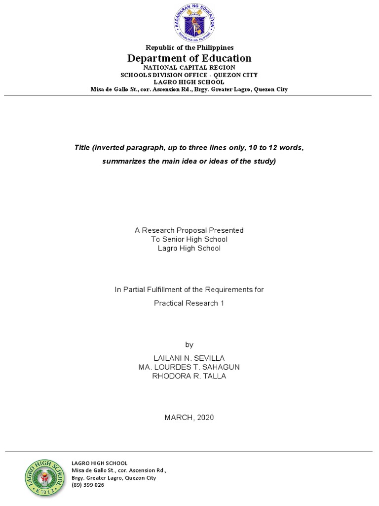 PR1-Research Title Approval Format | PDF | Science | Methodology