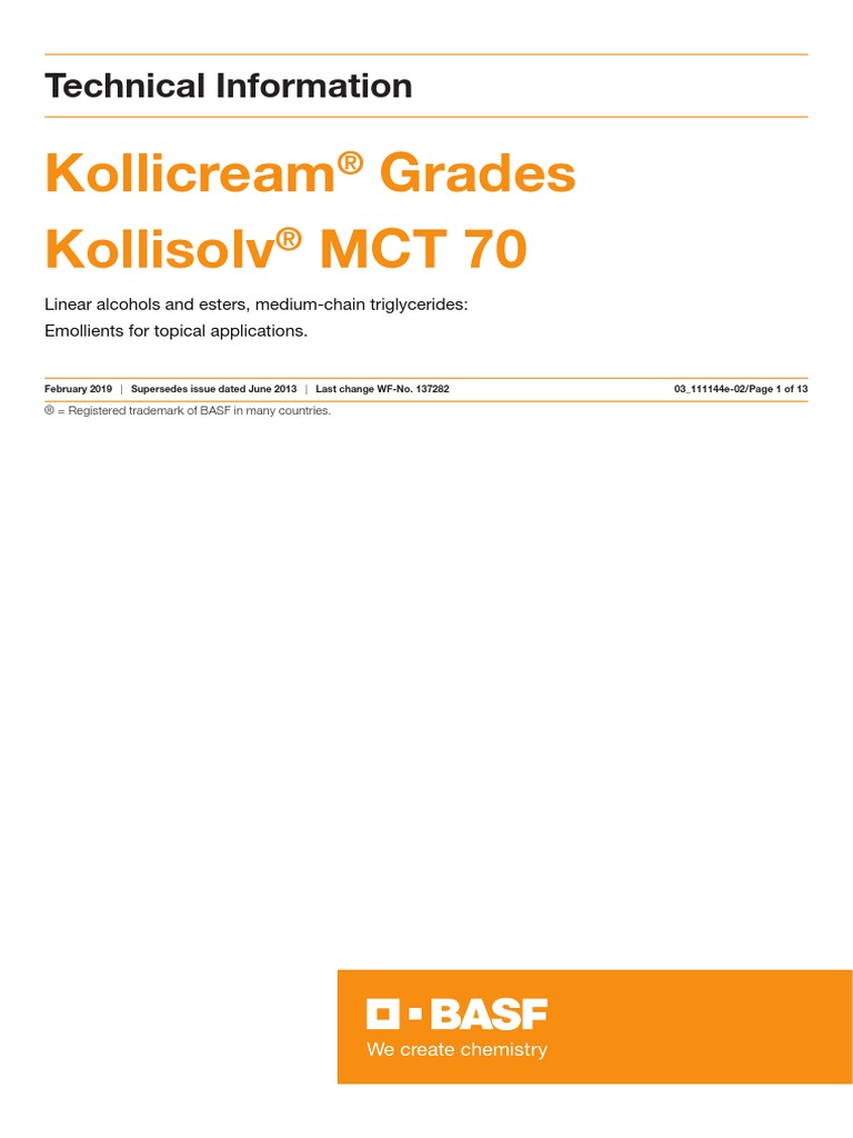 Kollicream-3c Technical Information | PDF | Topical Medication | Emulsion