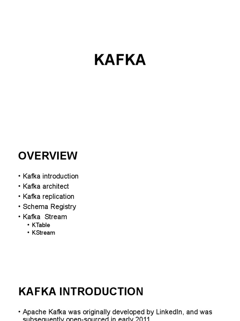 Kafka Pdf Computing Information Technology Management