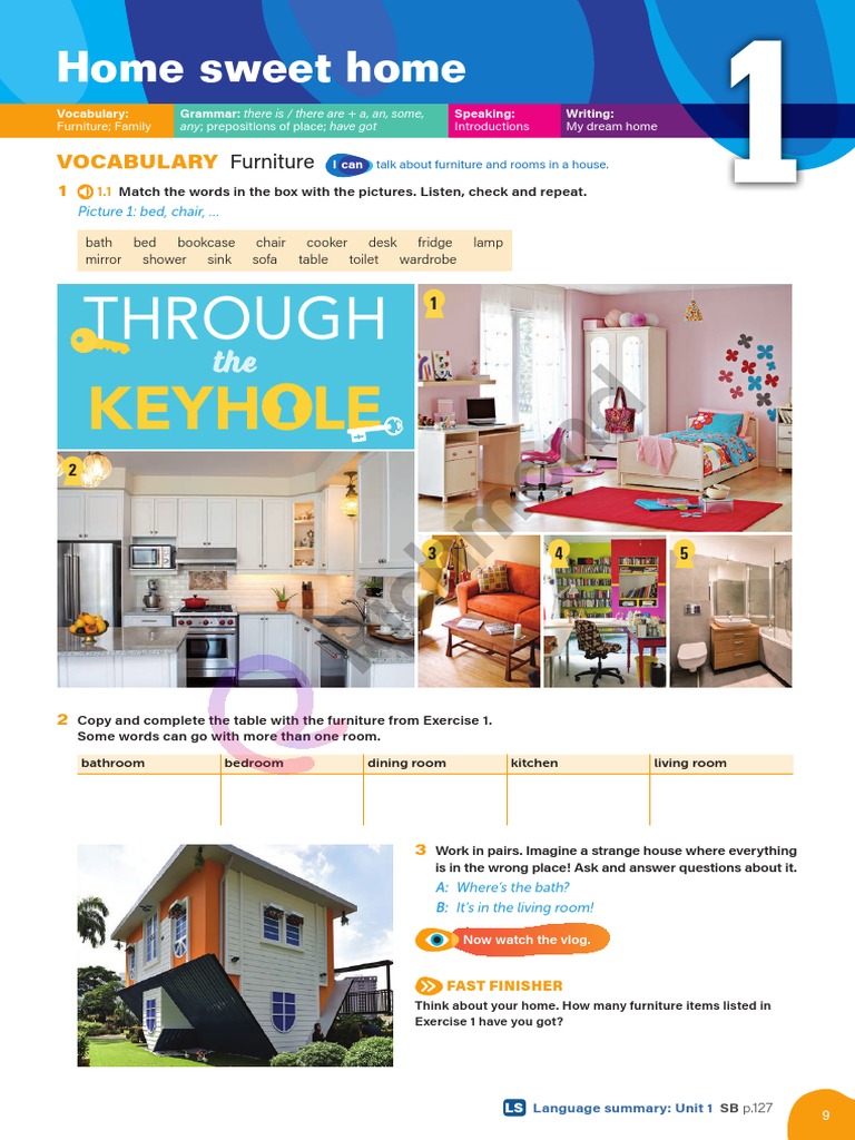 Keep It Real: A1 Vocabulary & Grammar | PDF | Bedroom | Bathroom