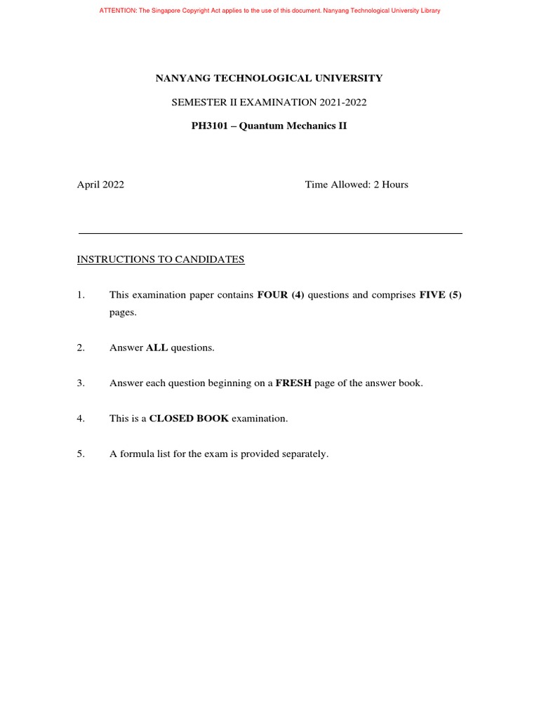 PH3101 2021-2022 Semester 2 PDF | PDF | Eigenvalues And Eigenvectors | Matrix (Mathematics)