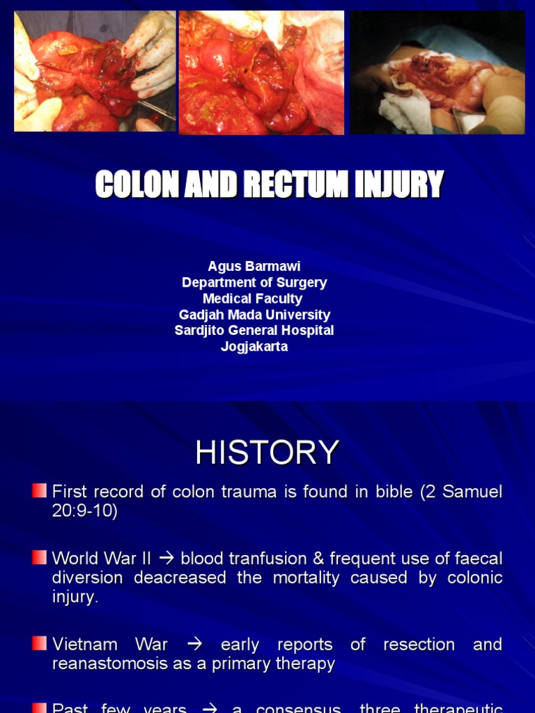 Colon Trauma: History & Treatment | PDF | Injury | Rectum