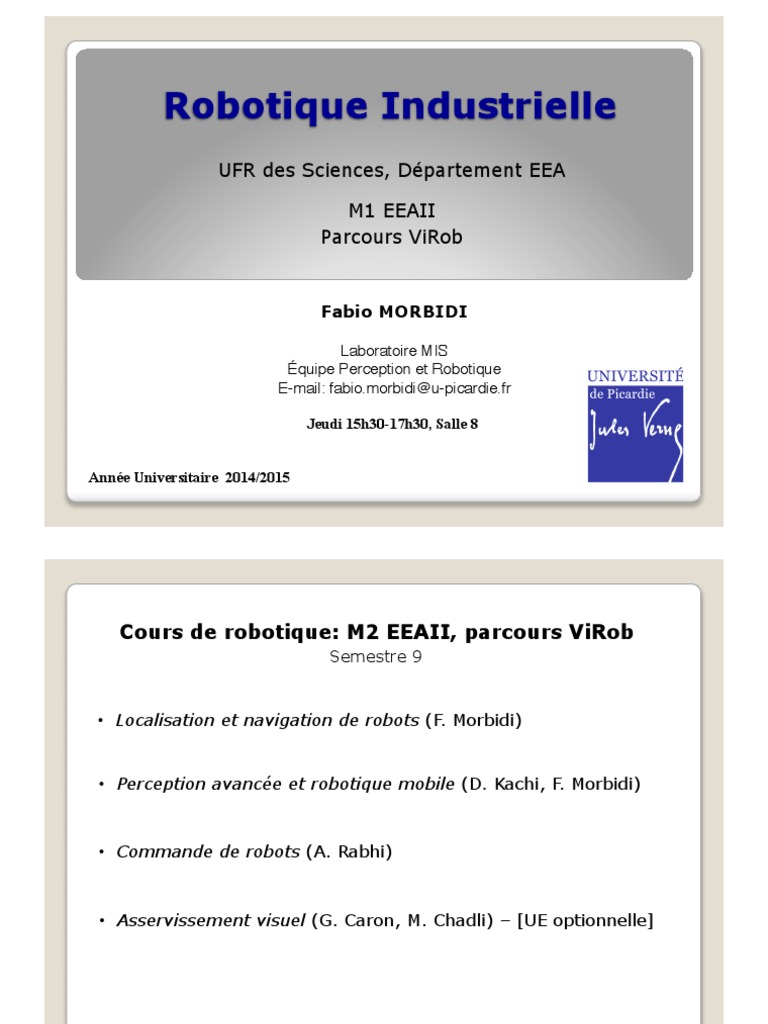 Cours de Robotique: Localisation et Modélisation | PDF | Robot | Robotique