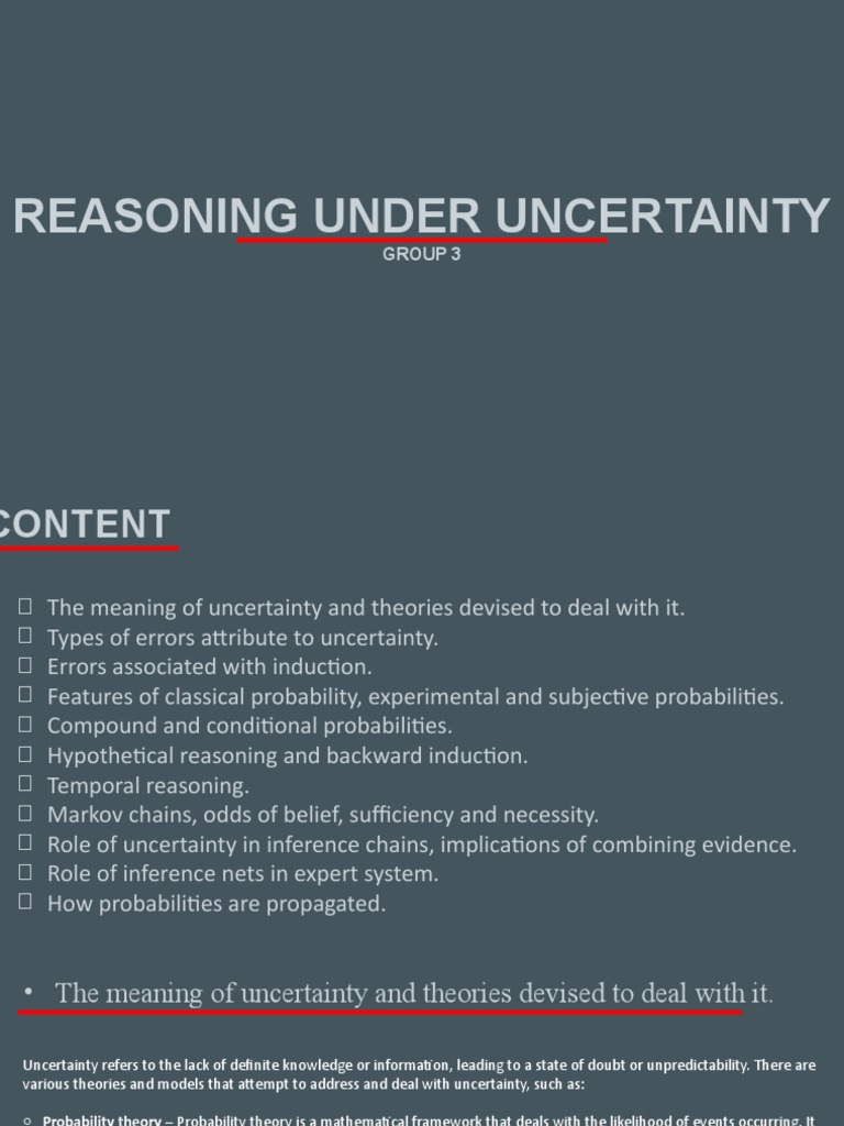 Reasoning Under Uncertainty | PDF | Probability | Fuzzy Logic