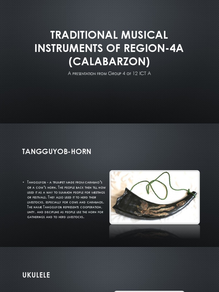 Traditional Musical Instruments of Region 4A: An Exploration of ...