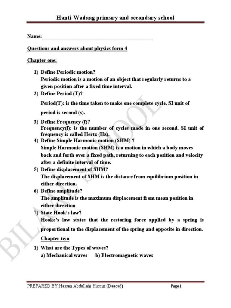 Phisicys Foun Four Question and Answer PDF | PDF | Waves | Reflection (Physics)