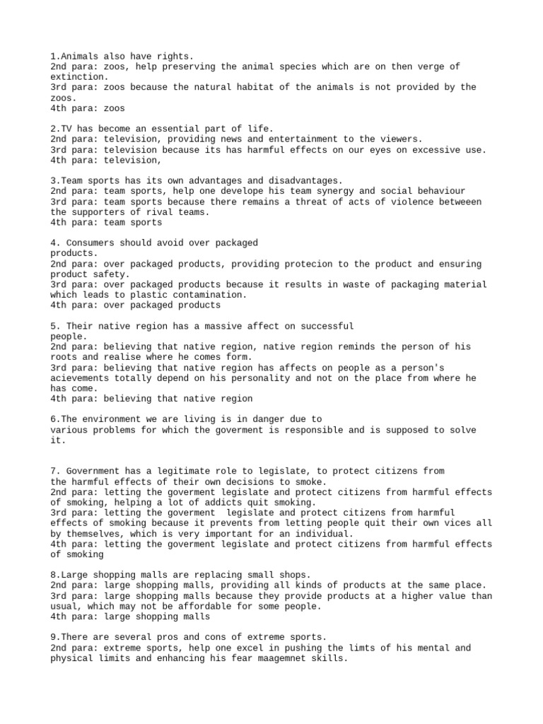 Essay General Statements + Advantages and Disadvantages | PDF ...