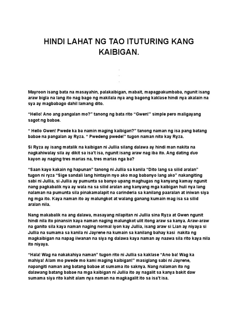 SHORT STORY For PAGBASA | PDF