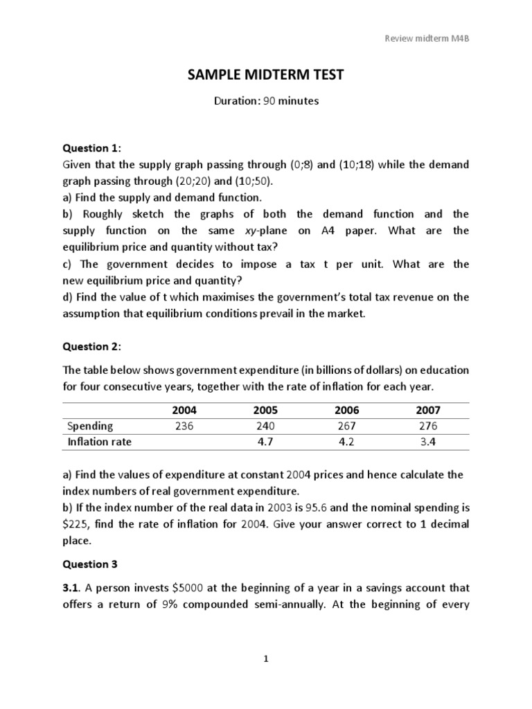Midterm Exam Review: Economics Concepts | PDF | Demand | Demand Curve