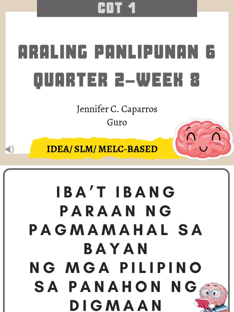 Cot 1 Ap 6 Quarter 2 Week 8 PDF | PDF