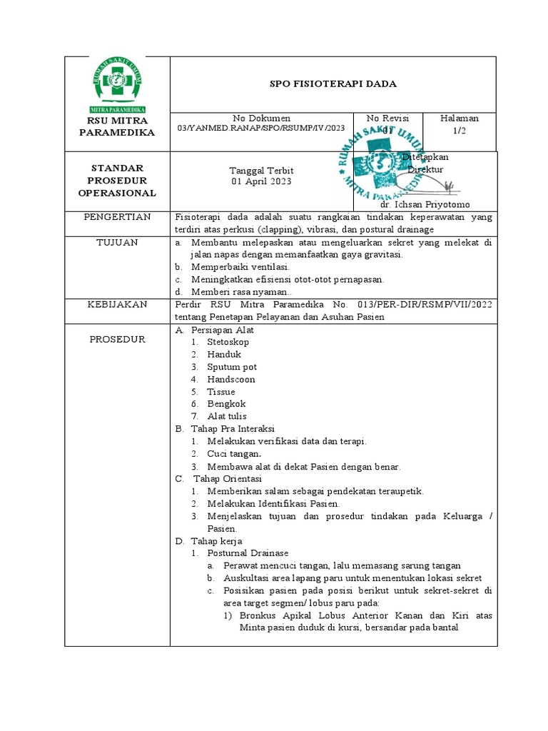 SPO Fisioterapi Dada | PDF