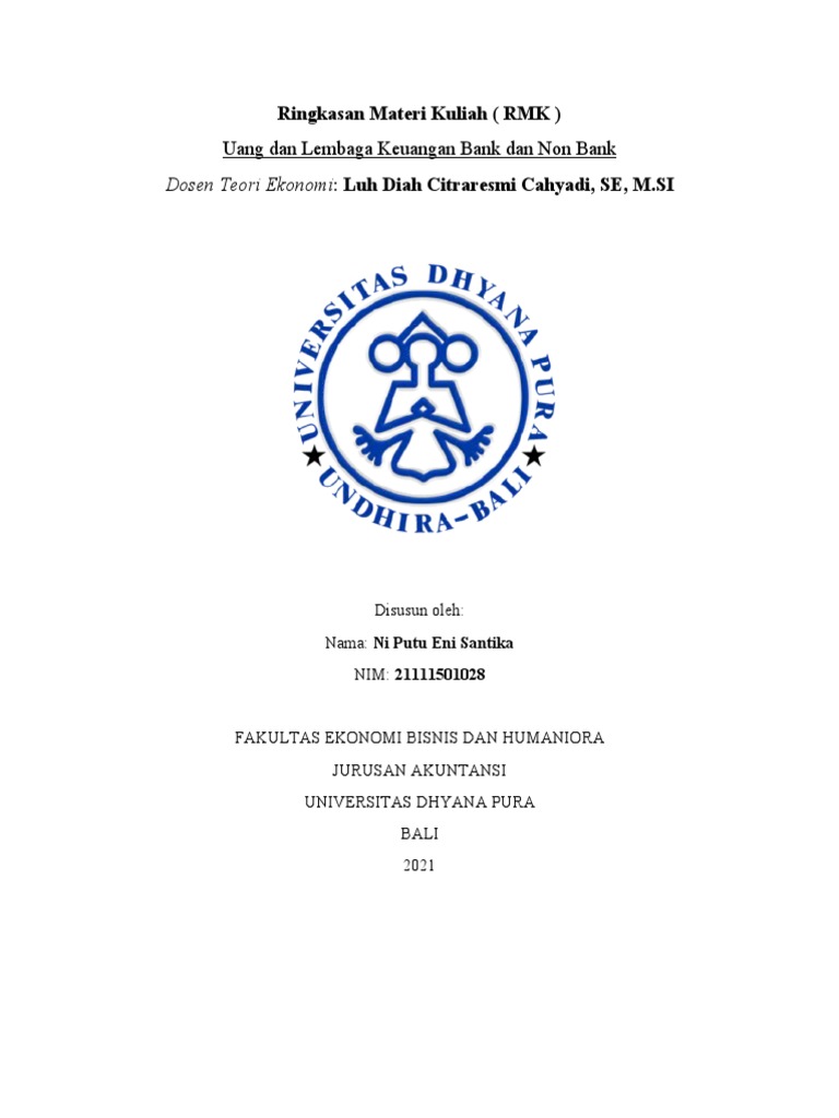 RMK UANG Ni Putu Eni Santika | PDF