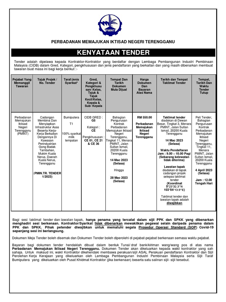Iklan Tender Infra | PDF