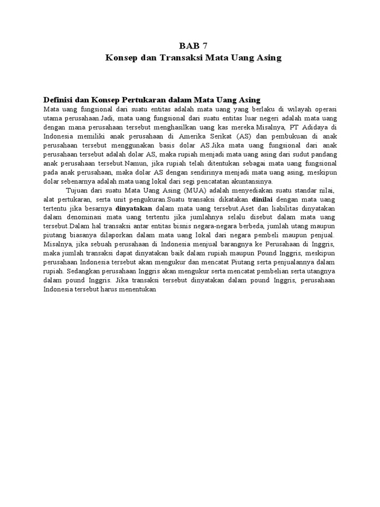 Transaksi Mata Uang Asing | PDF