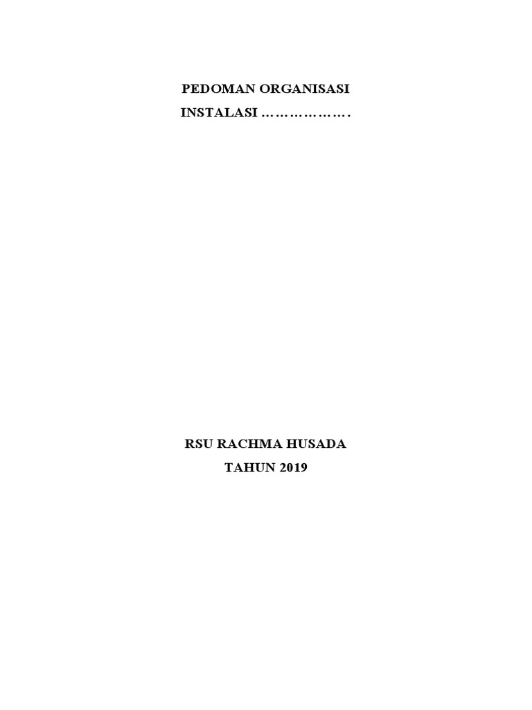 Contoh Pedoman Organisasi Lab-1 | PDF