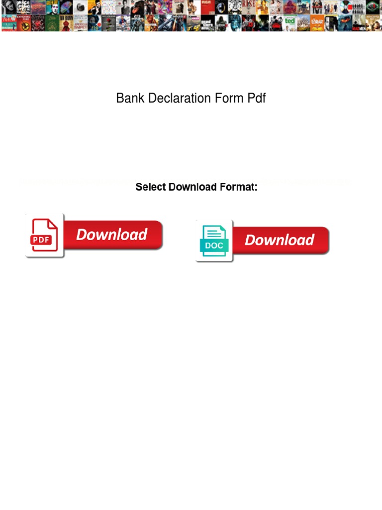 Bank Declaration Form PDF | PDF | Banks | Cheque