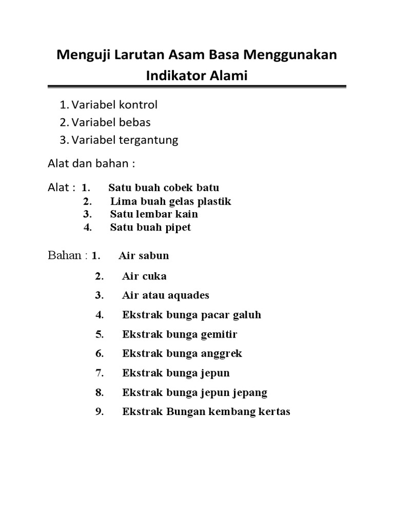Uji Indikator Alami dari Bunga Jepun | PDF