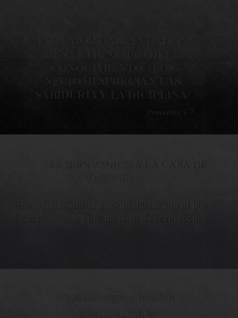 El Temor Hacia El Adon Es El Principio2 | PDF