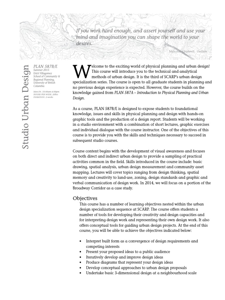 PLAN587B 587E Outline 1 | PDF | Thought | Design