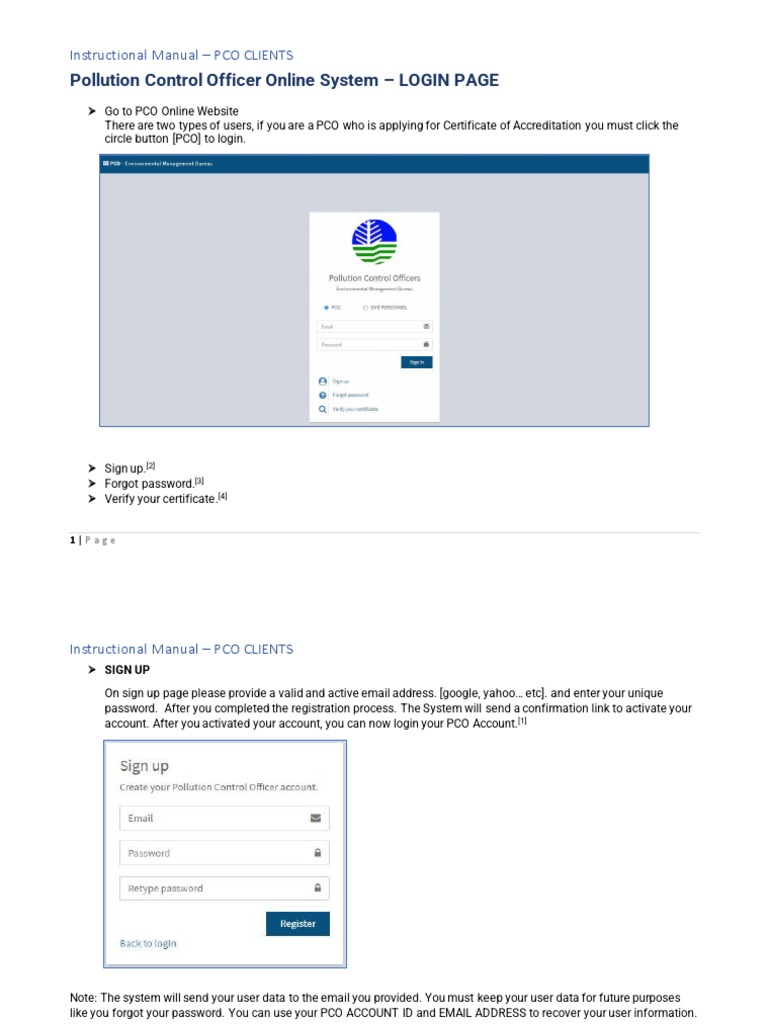 User Manual For Pco Client - LOGIN PAGE | PDF User Manual For Pco Client - LOGIN PAGE | PDF