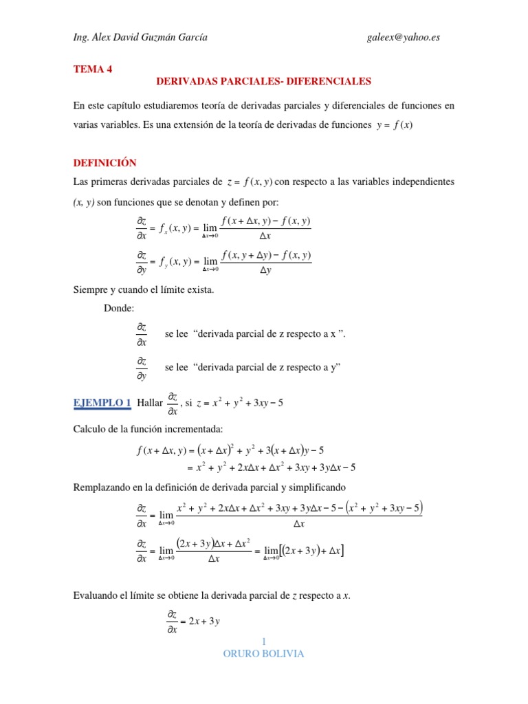 Derivadas Parciales PDF | PDF | Derivado | Degradado
