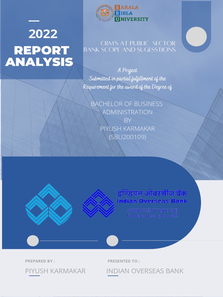 Piyush Karmakar Iob Report - Compressed PDF | PDF | Banks | Loans