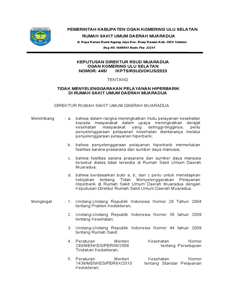 SK TDD Hiperbarik | PDF