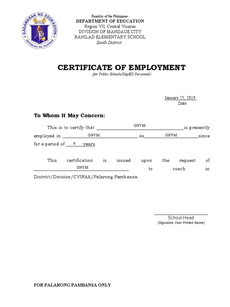Certificate of Employment | PDF