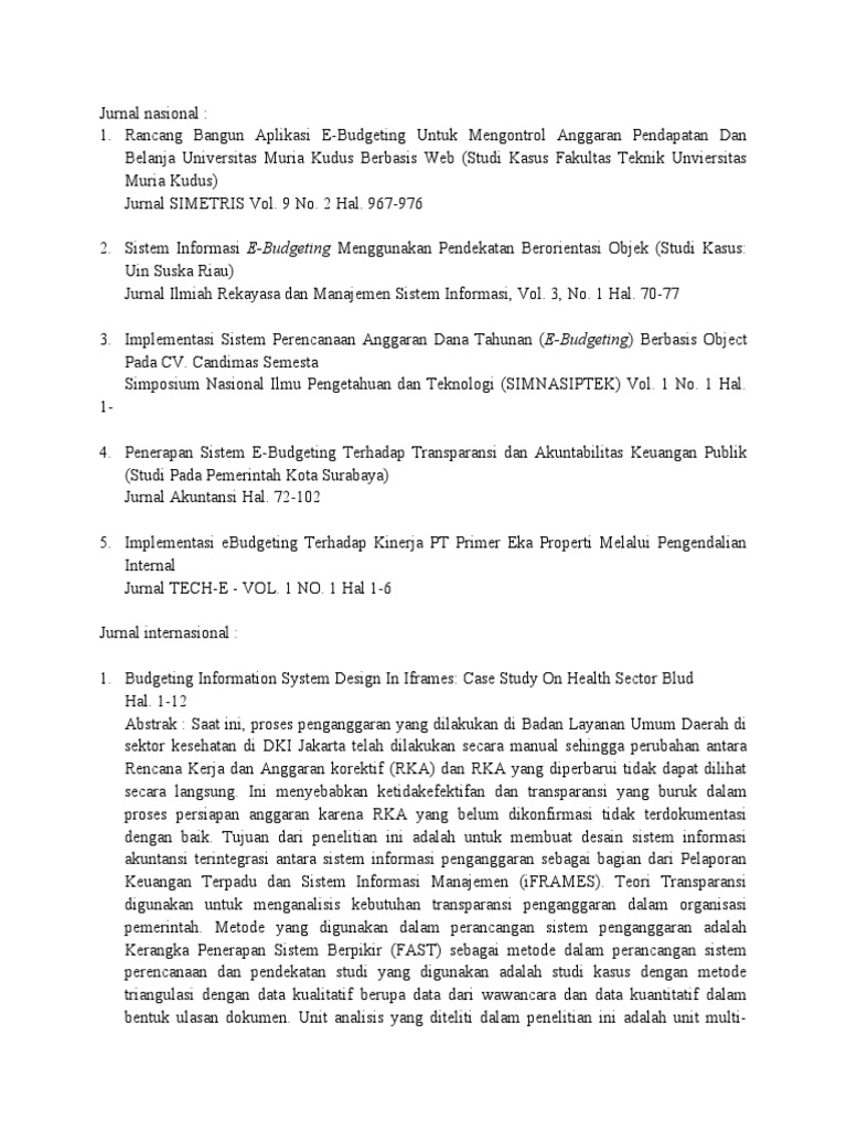 Desain Sistem E-Budgeting Terintegrasi | PDF